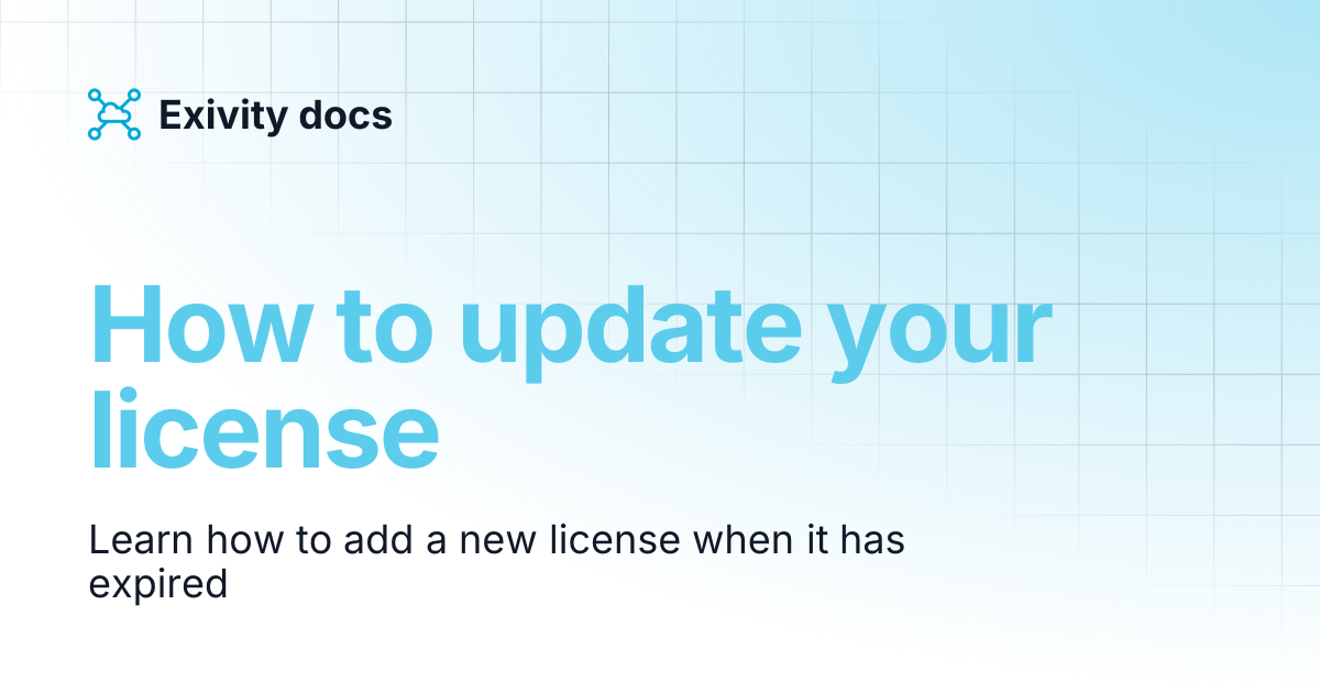 How to update your license | Exivity docs